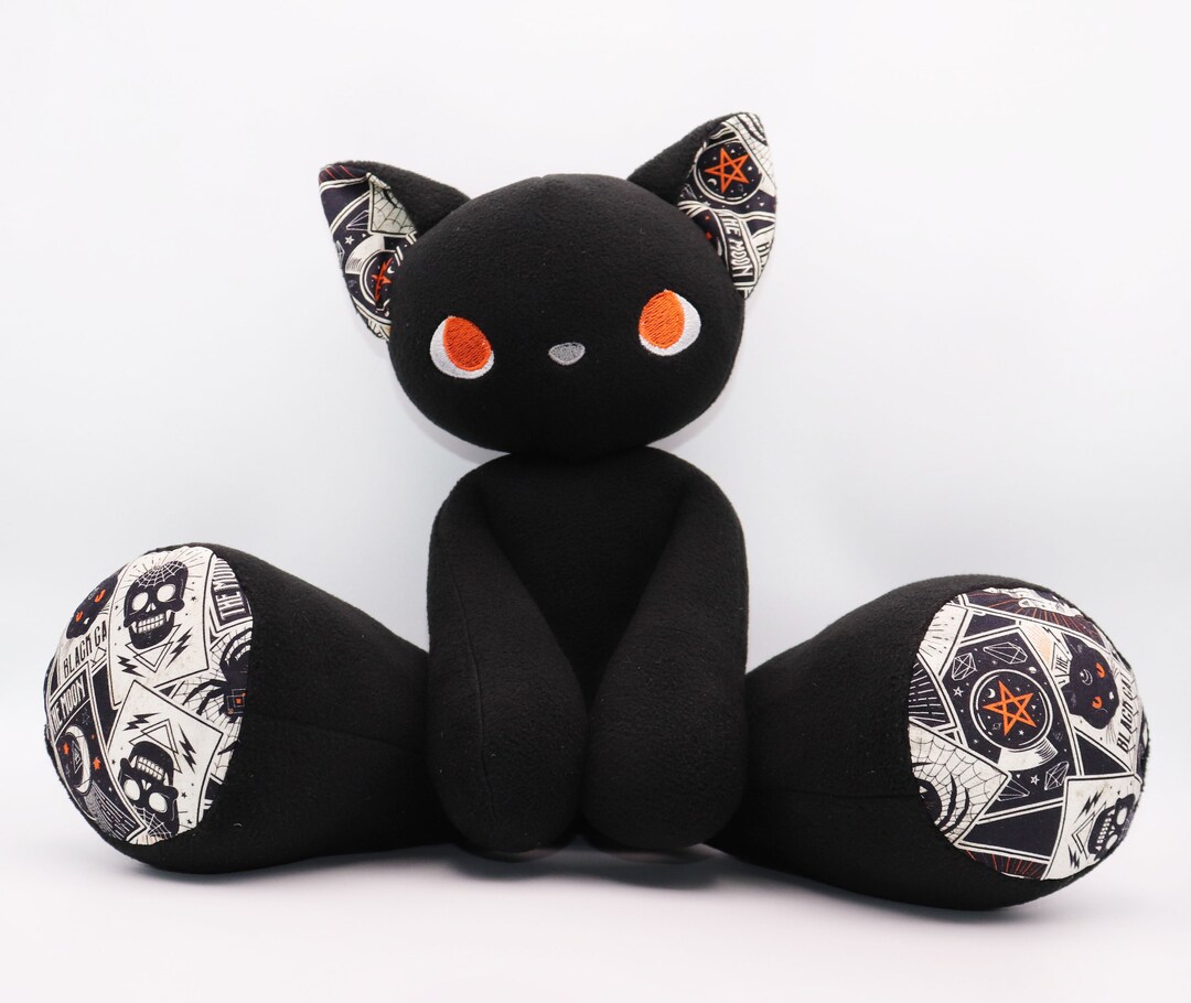 Black Cat, Pentagram, Tarot Cards Halloween Fabric - Etsy