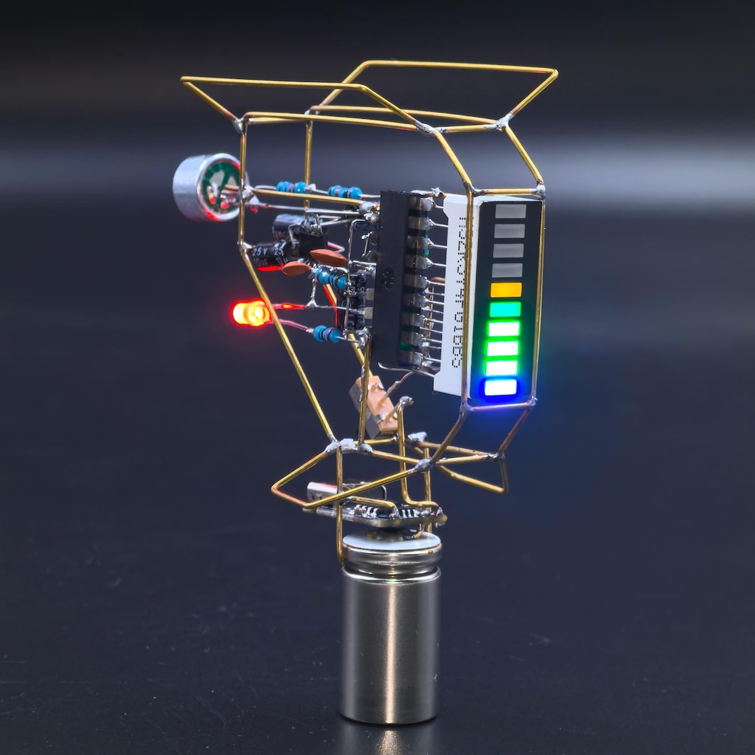 Retro Punk Music Rhythm LED Display Sculpture| LM3915+ LM386 Chip Audio ...