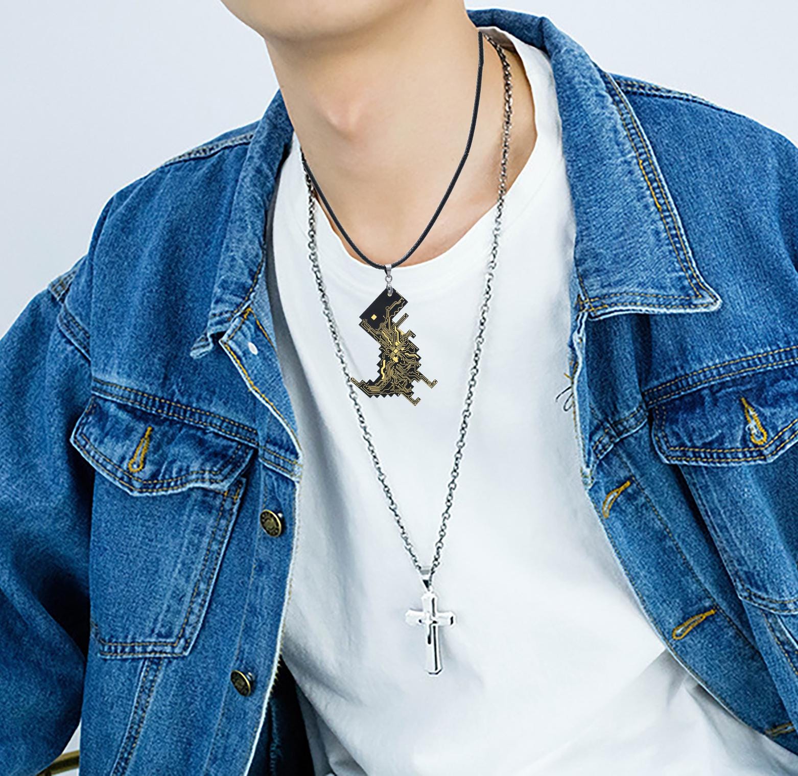 Pixel Dinosaur Circuit Board Necklace | Immersion Gold Tech Jewelry for ...