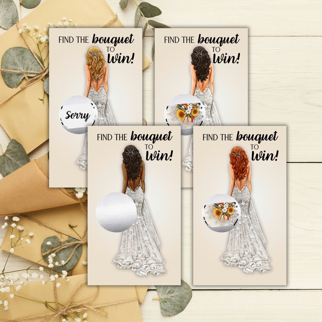 Bridal Shower Scratch off Card Game: Find the Bouquet - Etsy