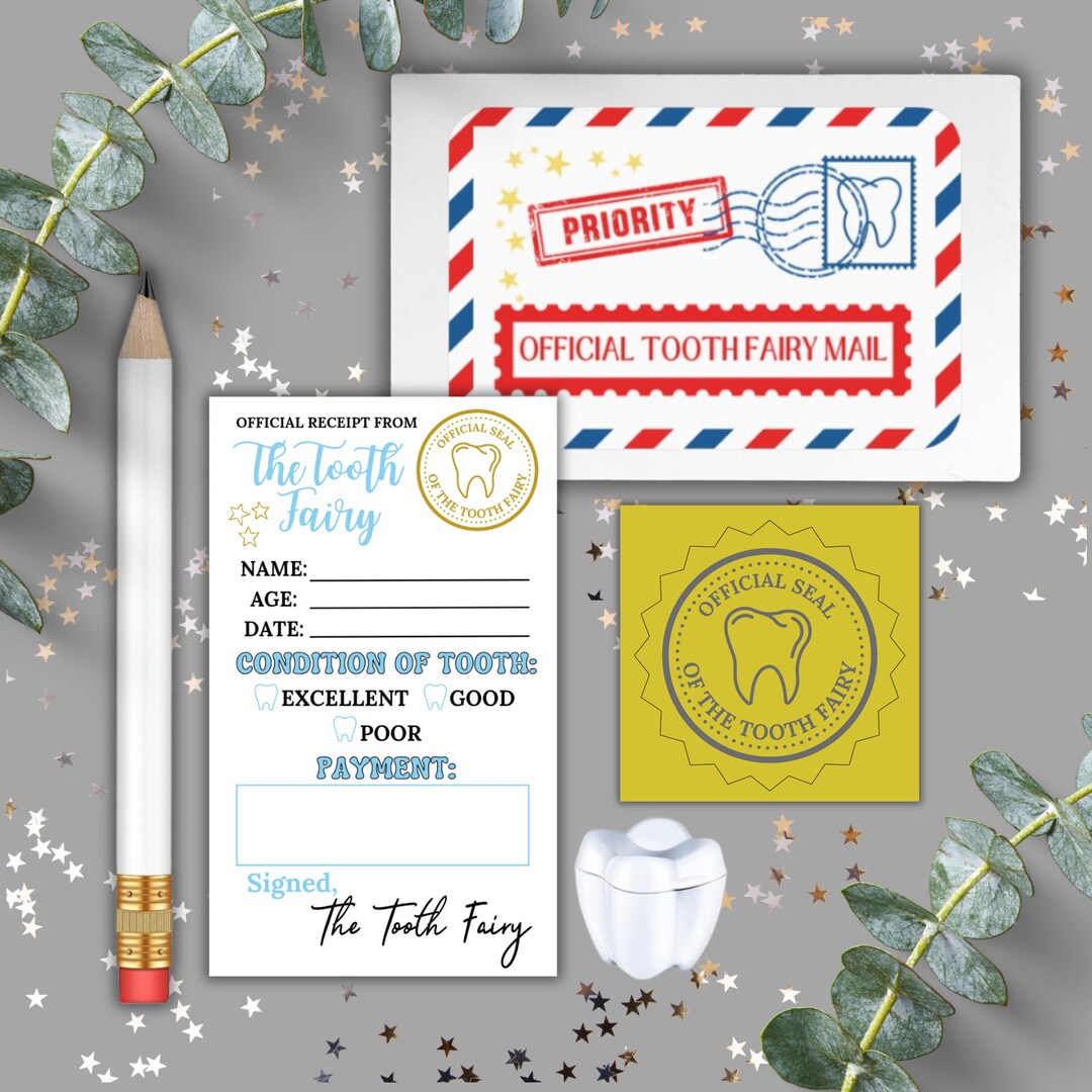 Mini Tooth Fairy Mail Kit, Boy, Girl, Tooth Receipt, Lost Tooth ...