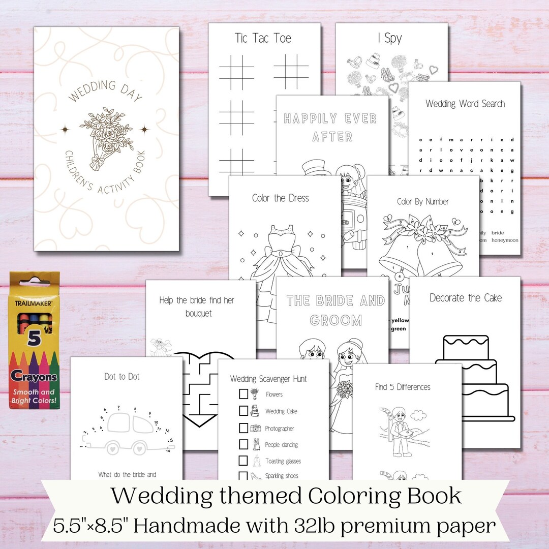 Wedding Day Children's Activity & Coloring Book Busy Bags - Etsy