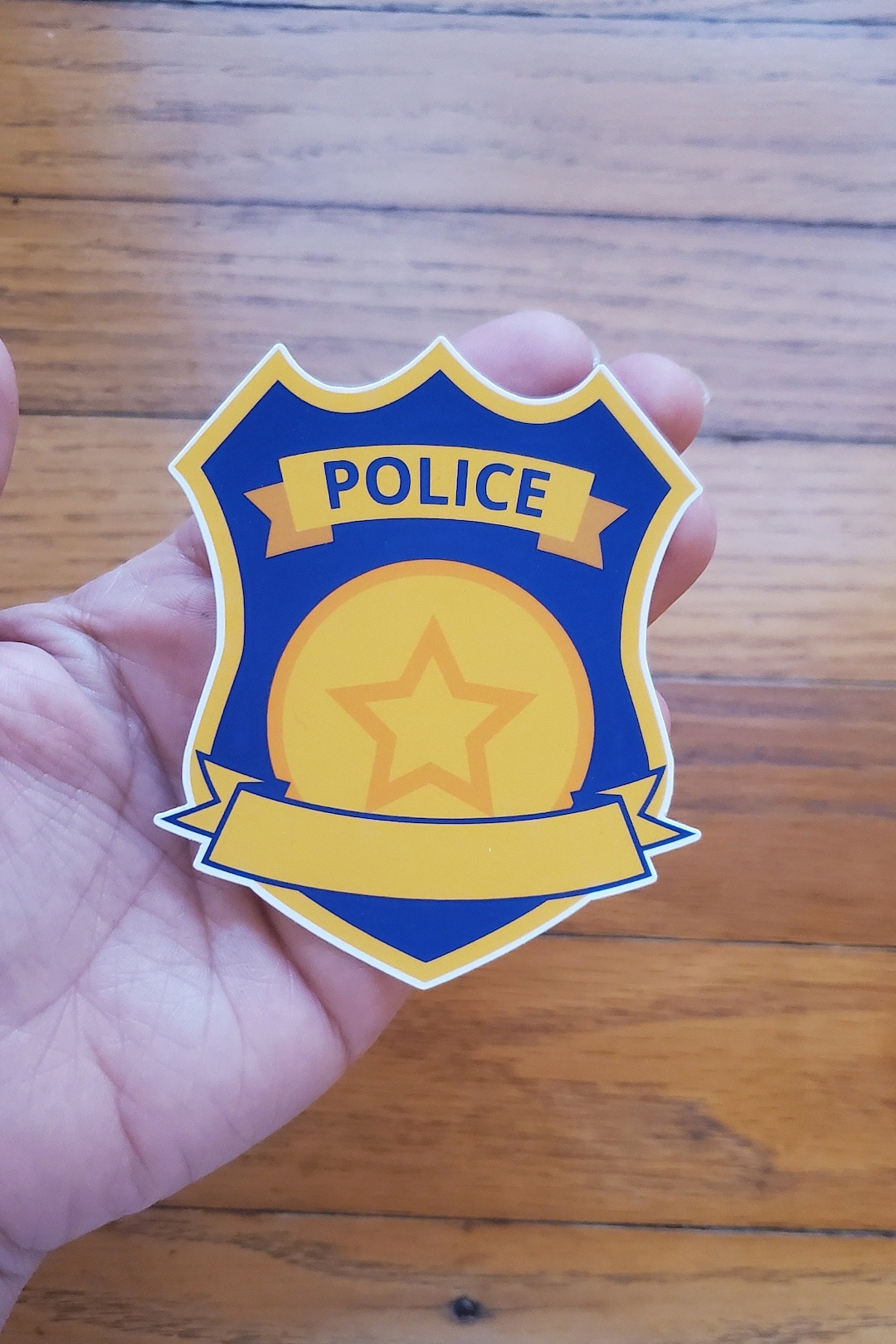 Set of 4 Vinyl Police Badge Birthday Party Favor Sticker, Toddler Party ...