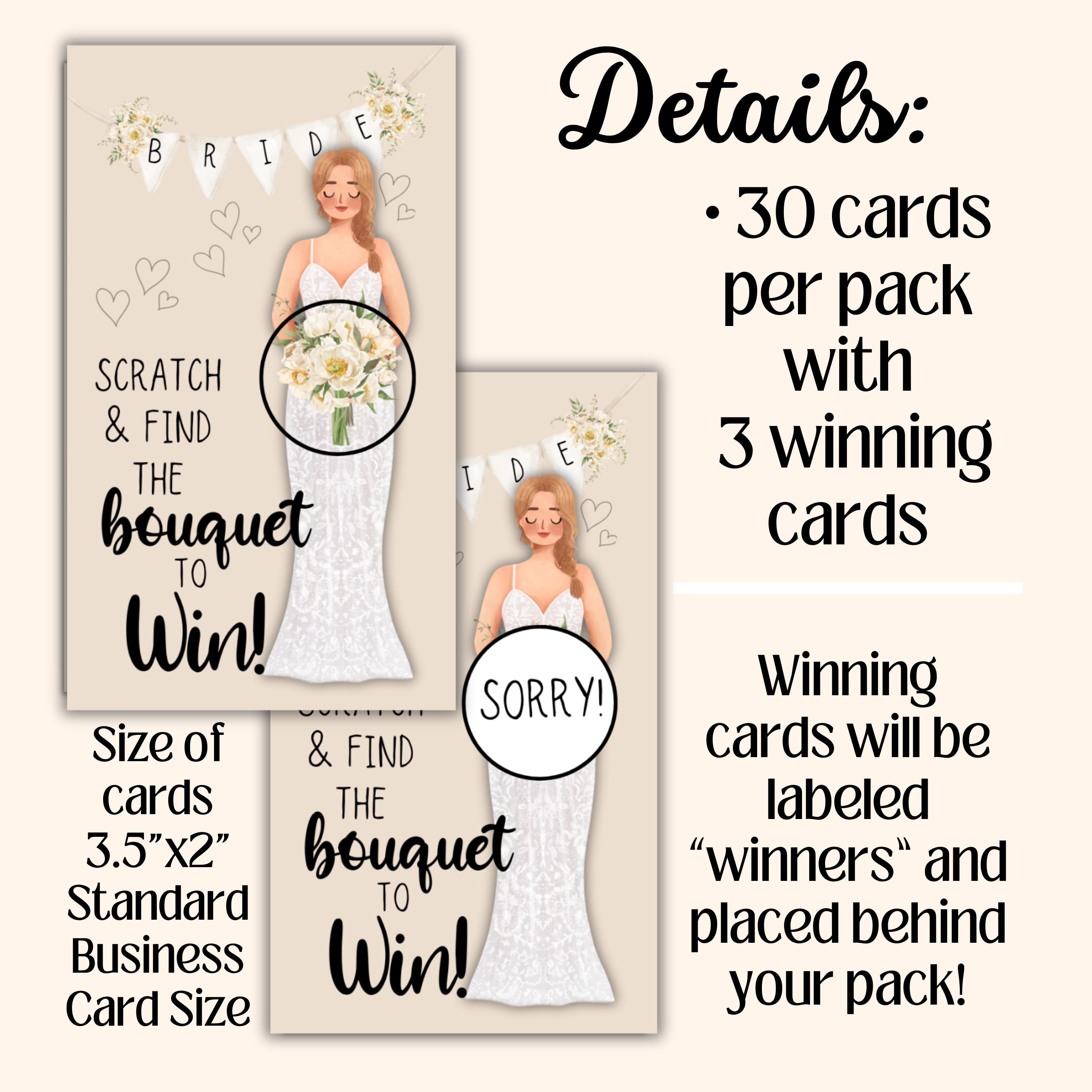 Boho Bridal Shower Scratch off Game, Bridal Party Game, Bridal Scratch ...