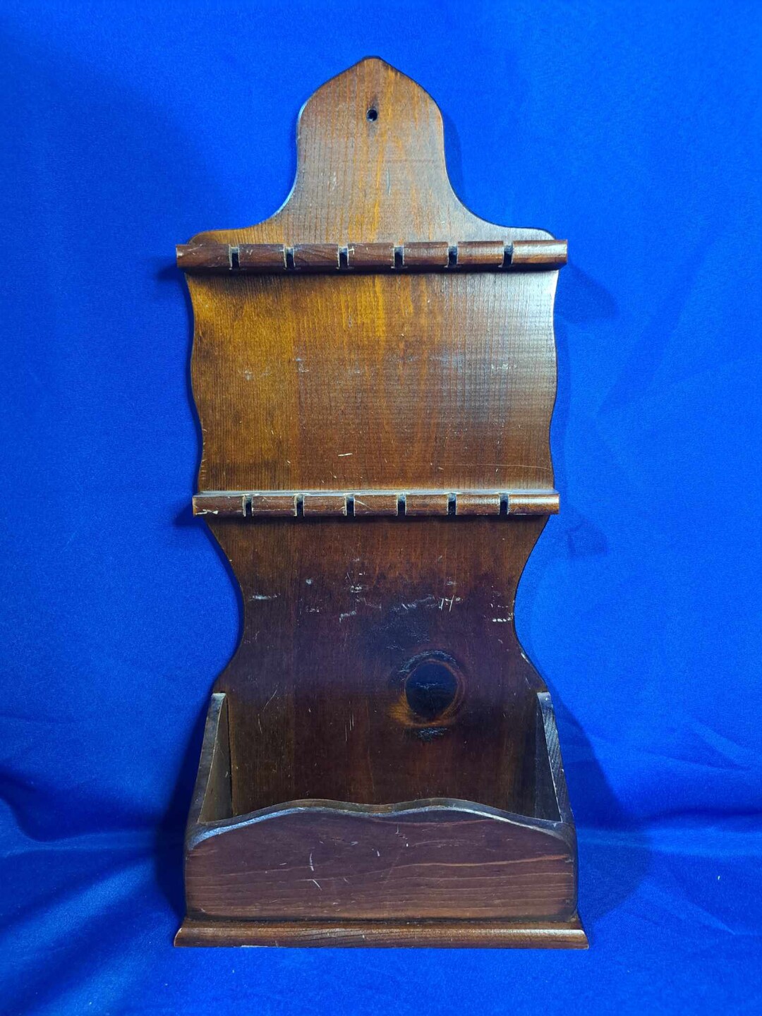 Vintage Wooden Wall or Table Top Collectible Spoon Rack / Shelf Holds ...