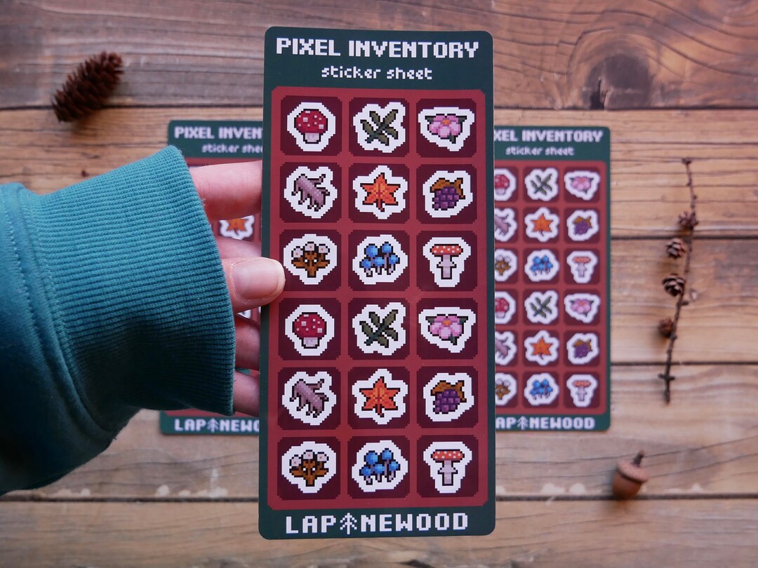 Pixel Art Inventory Sticker Sheet - Etsy