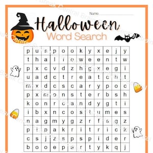 2nd Grade Halloween Word Search With Answer Key - Etsy