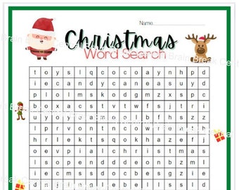 Christmas Word Search Printable - Etsy