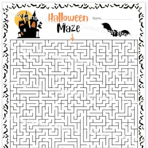 High School Halloween Maze With Answer Key, Printable - Etsy