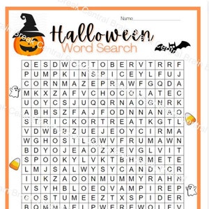 4th Grade Halloween Word Search With Answer Key - Etsy