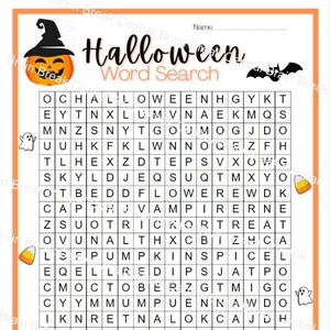 5th Grade Halloween Word Search With Answer Key - Etsy
