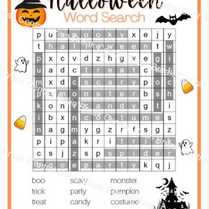 2nd Grade Halloween Word Search With Answer Key - Etsy