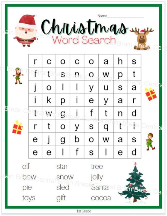 First Grade Christmas Worksheets Printables Fun Christmas Activities