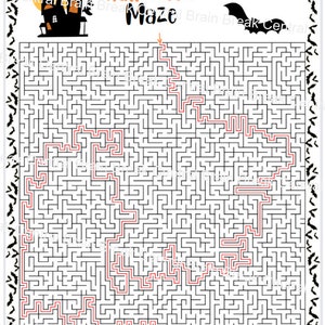 College/adult Halloween Maze With Answer Key, Printable - Etsy