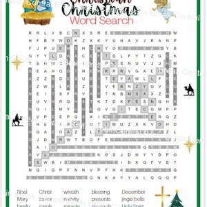 6th-8th Grade Christian Christmas Word Search With Answer Key ...