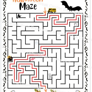 3rd Grade Halloween Maze With Answer Key, Printable - Etsy