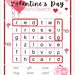 Pre-k Valentine's Day Word Search With Answer Key, Printable - Etsy