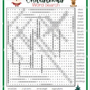 High School Christmas Word Search With Answer Key, Printable - Etsy