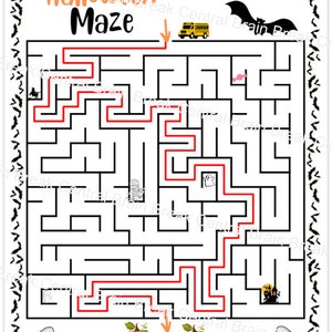 4th Grade Halloween Maze With Answer Key, Printable - Etsy