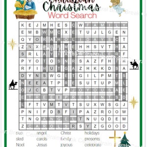 3rd Grade Christian Christmas Word Search With Answer Key, Printable - Etsy