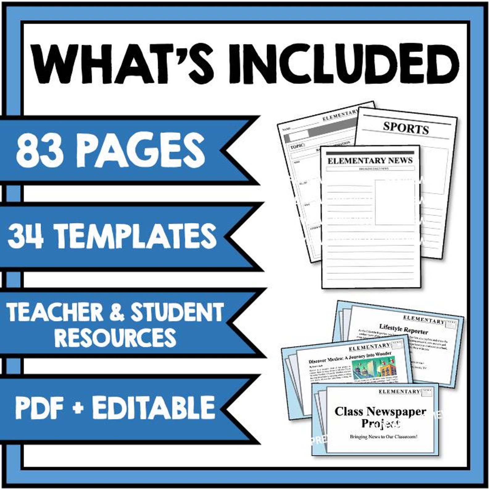 Create a Class Newspaper - Templates and Board Game Parts - DIGITAL ...