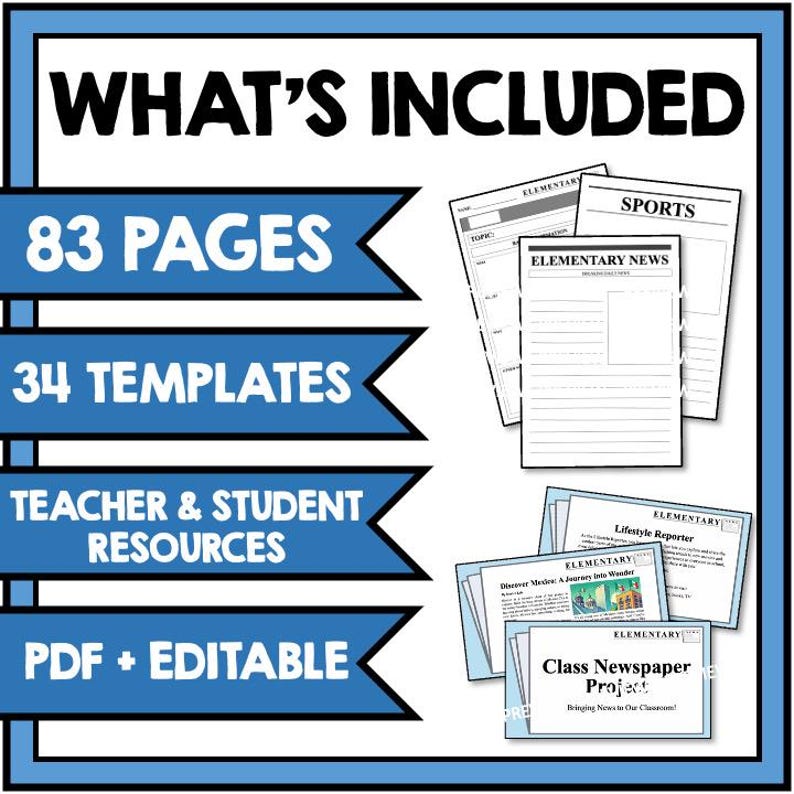 Create a Class Newspaper - Templates and Board Game Parts - DIGITAL ...