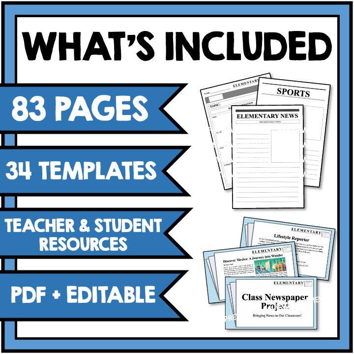 Create a Class Newspaper - Templates and Board Game Parts - DIGITAL ...