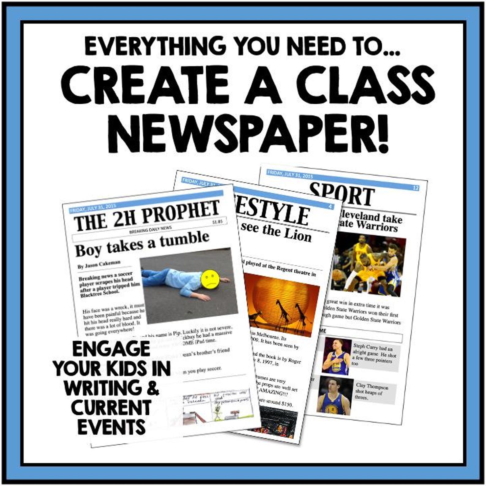 Create a Class Newspaper - Templates and Board Game Parts - DIGITAL ...