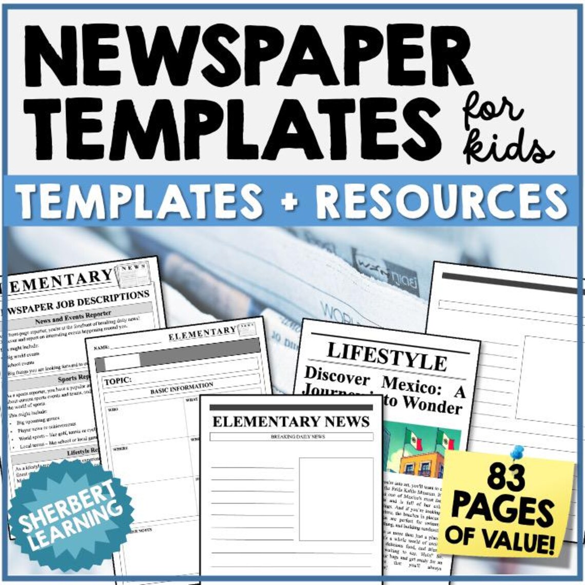 Create a Class Newspaper - Templates and Board Game Parts - DIGITAL ...