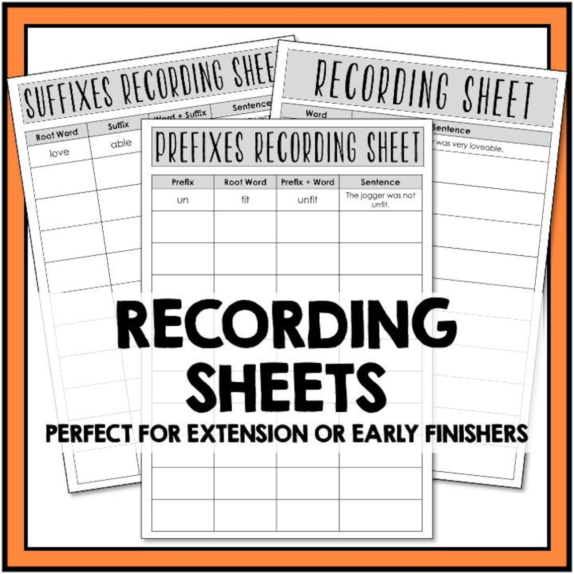 Prefixes & Suffixes Matching Game - Word Work Activity + Response ...