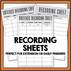 Prefixes & Suffixes Matching Game - Word Work Activity + Response ...