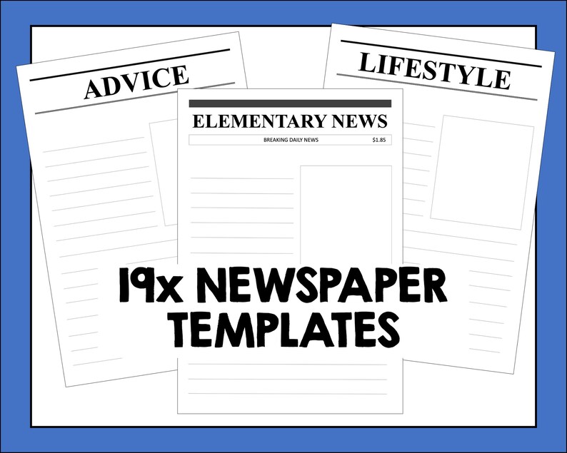 Create a Class Newspaper Templates and Board Game Parts - Etsy