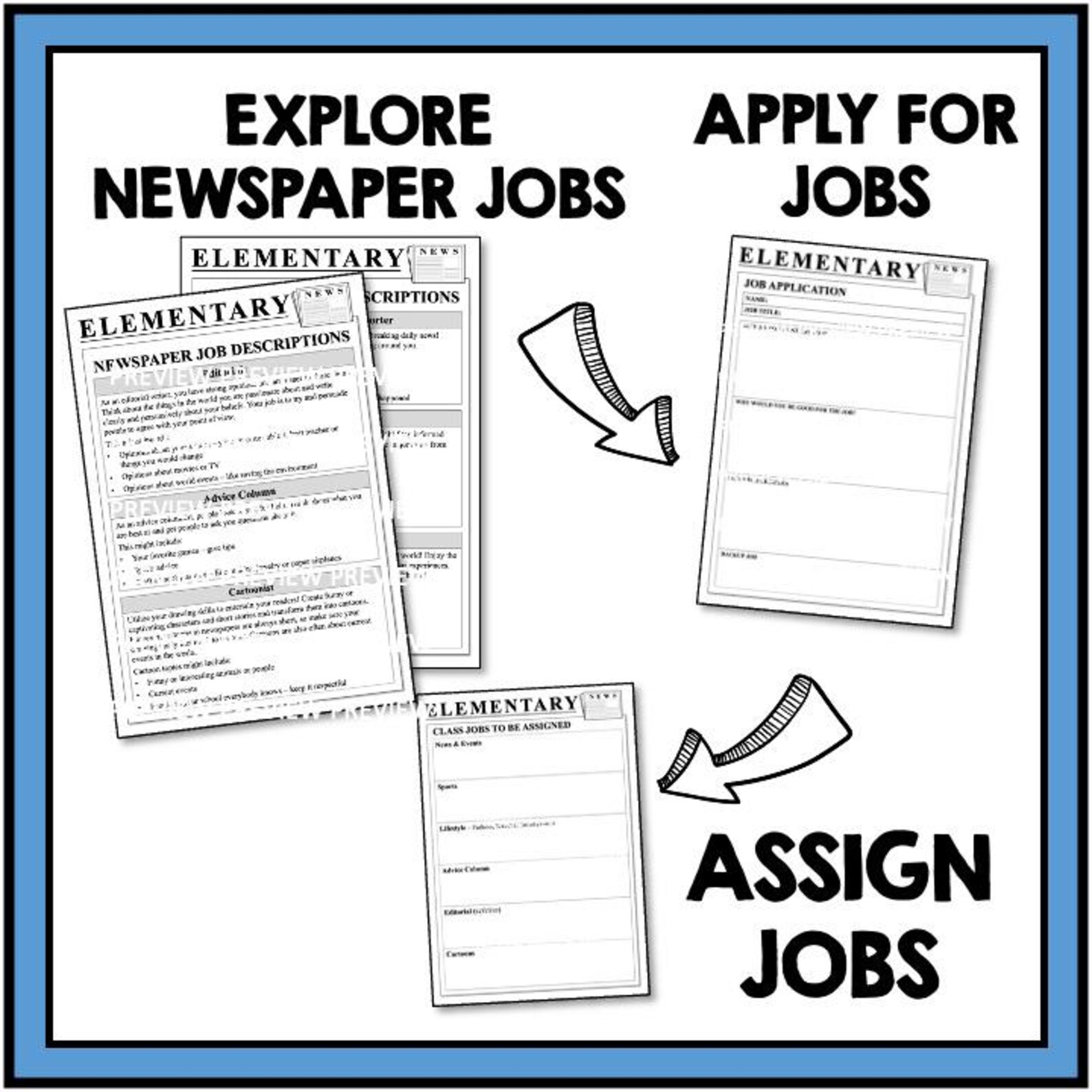 Create a Class Newspaper - Templates and Board Game Parts - DIGITAL ...