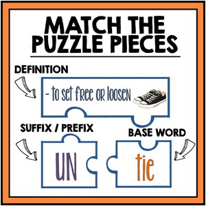 Prefixes & Suffixes Matching Game - Word Work Activity + Response ...