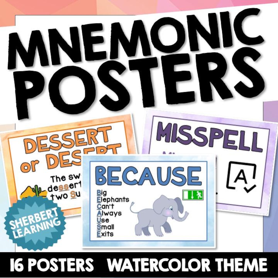 Spelling Tricks and Mnemonic Posters - Educational / Classroom Posters ...