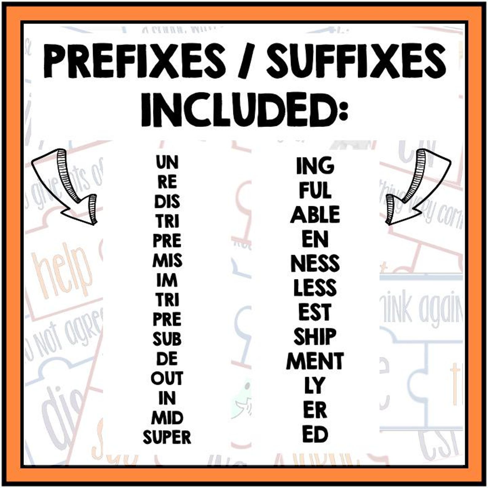 Prefixes & Suffixes Matching Game - Word Work Activity + Response ...