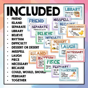 Spelling Tricks and Mnemonic Posters - Educational / Classroom Posters ...