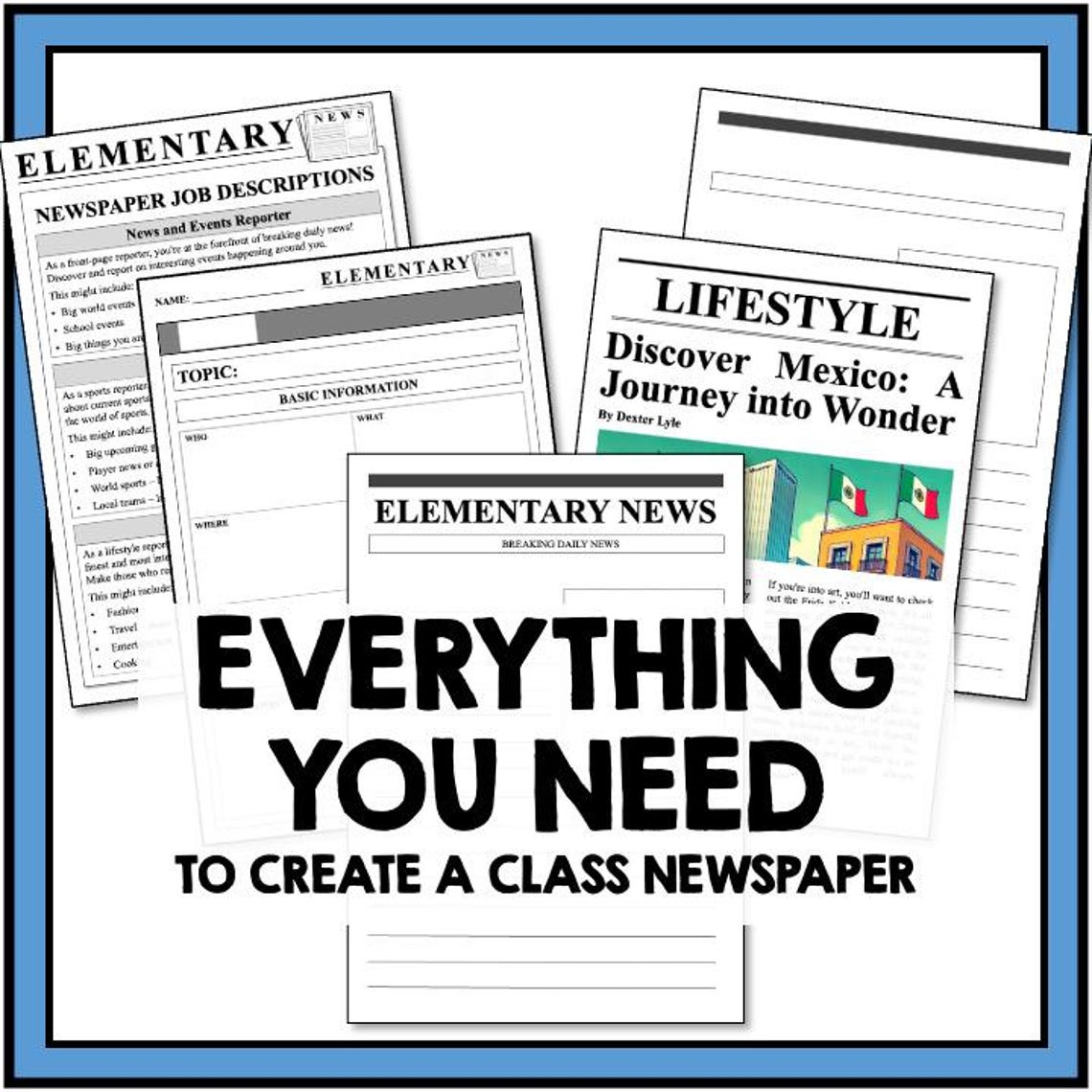 Create a Class Newspaper - Templates and Board Game Parts - DIGITAL ...