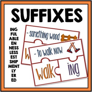 Prefixes & Suffixes Matching Game - Word Work Activity + Response ...