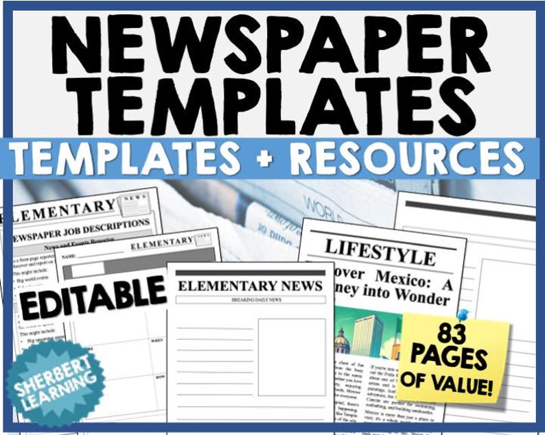 Create a Class Newspaper Templates and Board Game Parts DIGITAL ...