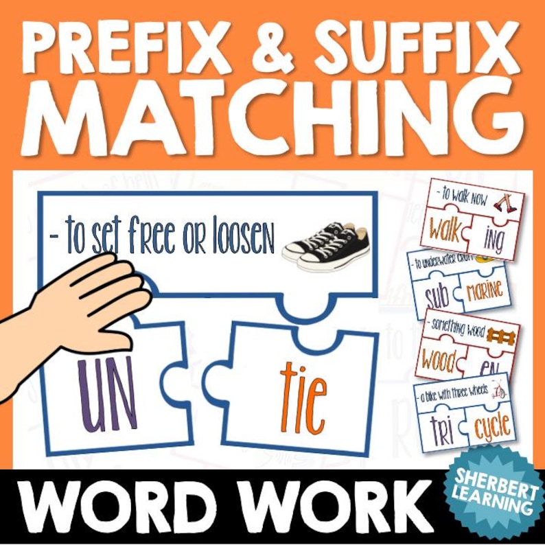 Prefixes & Suffixes Matching Game - Word Work Activity + Response ...