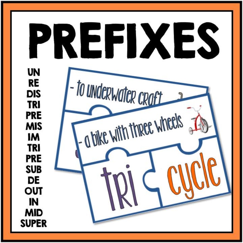 Prefixes & Suffixes Matching Game - Word Work Activity + Response ...