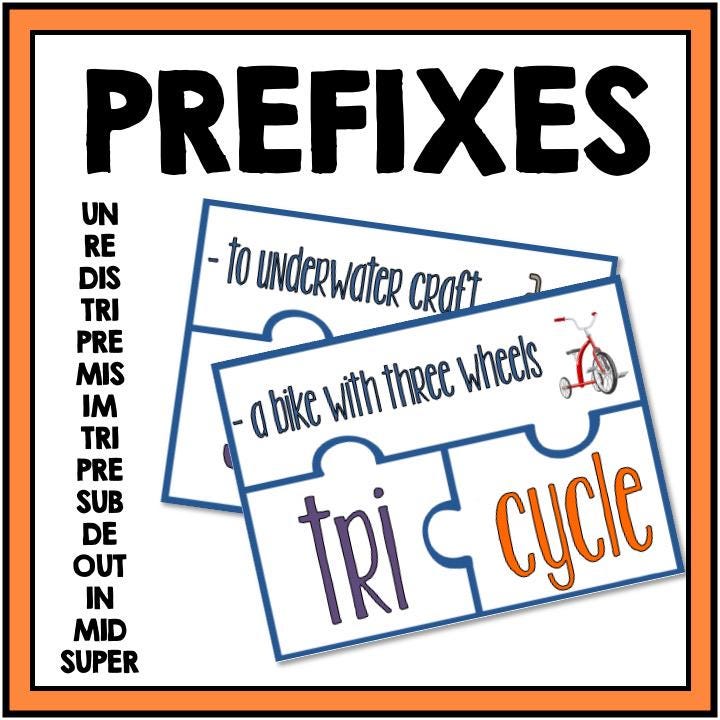 Prefixes & Suffixes Matching Game - Word Work Activity + Response ...