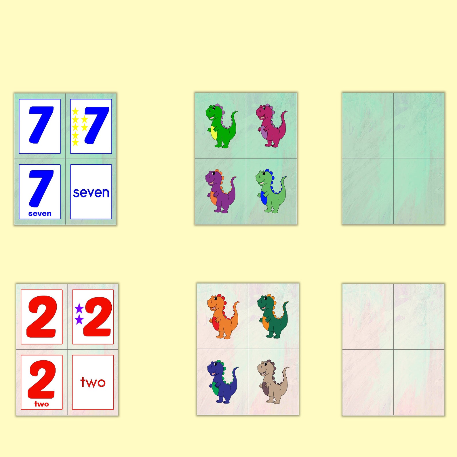 Dinosaur Number Flashcards Dinosaur Counting Flashcards - Etsy