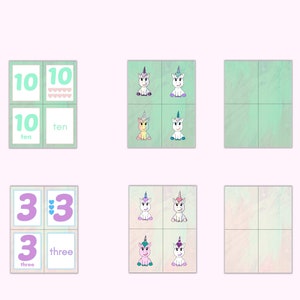 Unicorn Number Flashcards, Unicorn Counting Flashcards, Preschool ...
