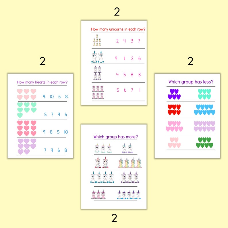 Unicorn Math Pack Preschool Math Pack Math Printables - Etsy