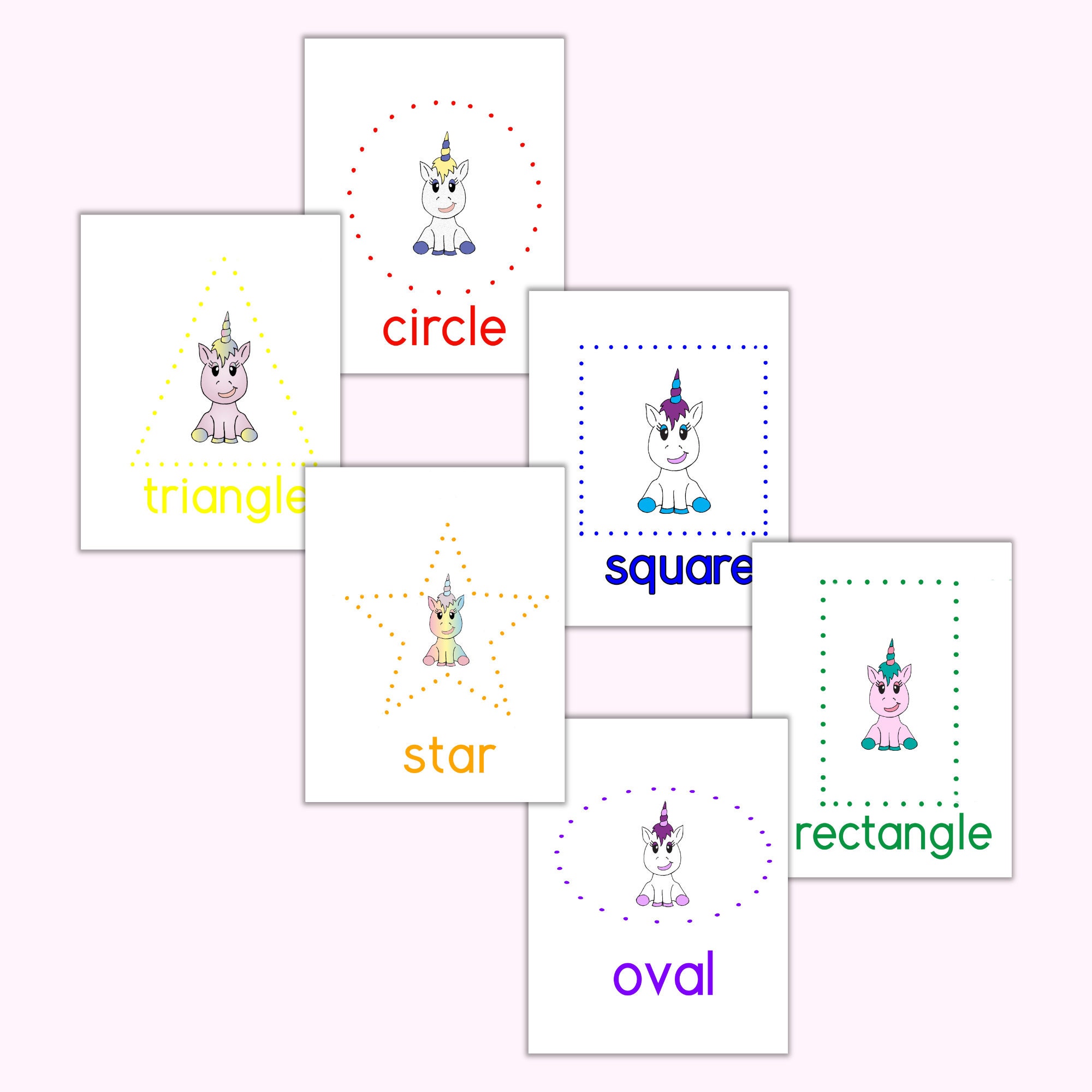 Unicorn Shapes and Colors Shapes and Colors Workbook - Etsy
