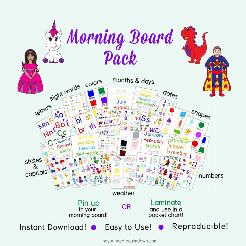 Morning Board Printables Morning Board for Kids Circle Time - Etsy