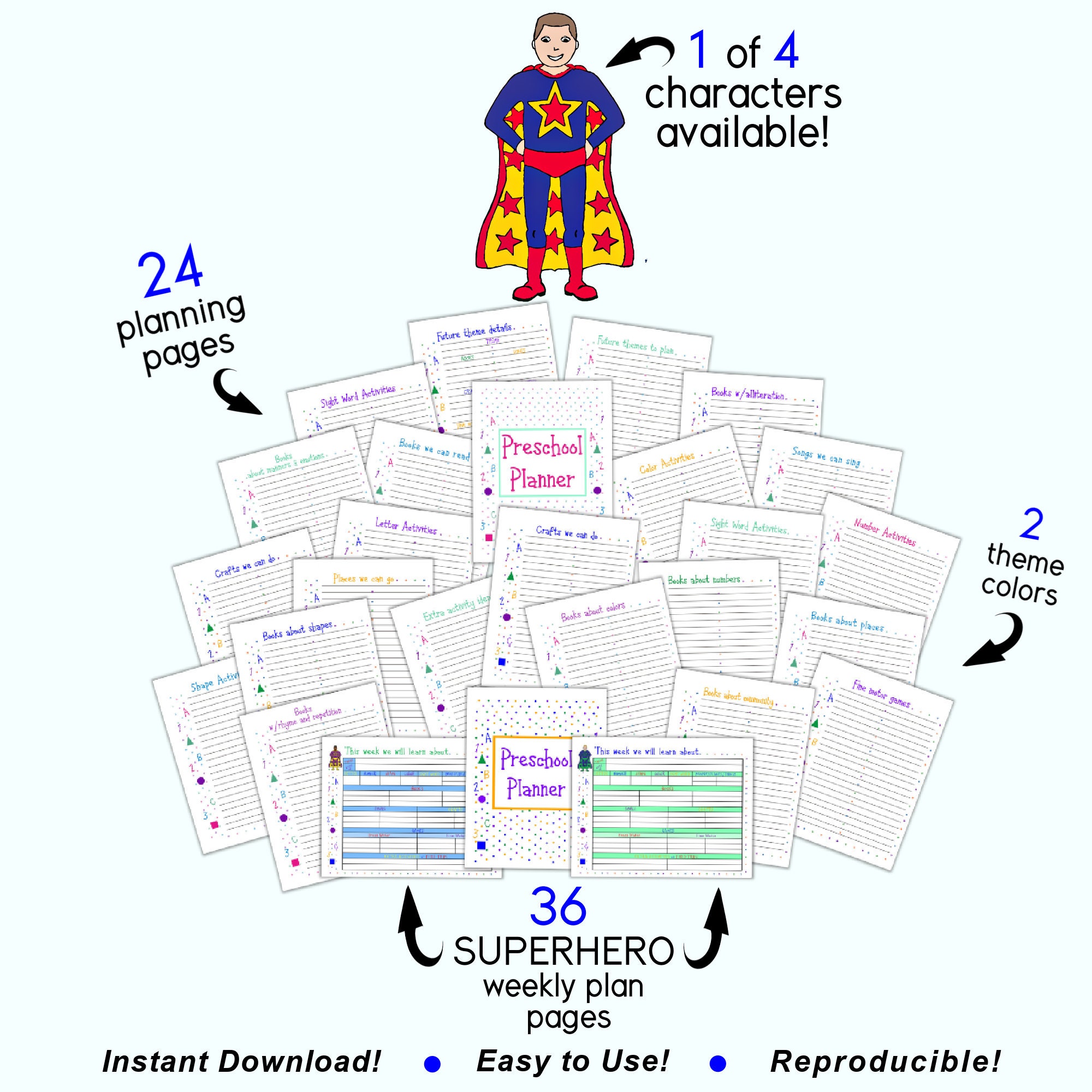 Superhero Preschool Planner, Superhero Preschool, Preschool Planner ...