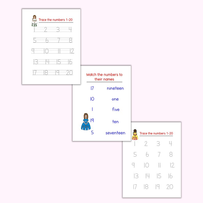 Princess Number Learning Pack, Learning Numbers, Princess Counting ...